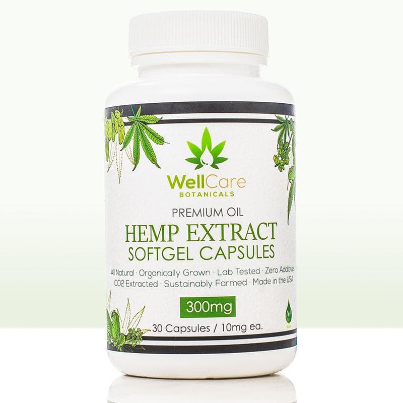 Hemp Extract CBD Oil Soft Gel Capsules - 300MG CBD